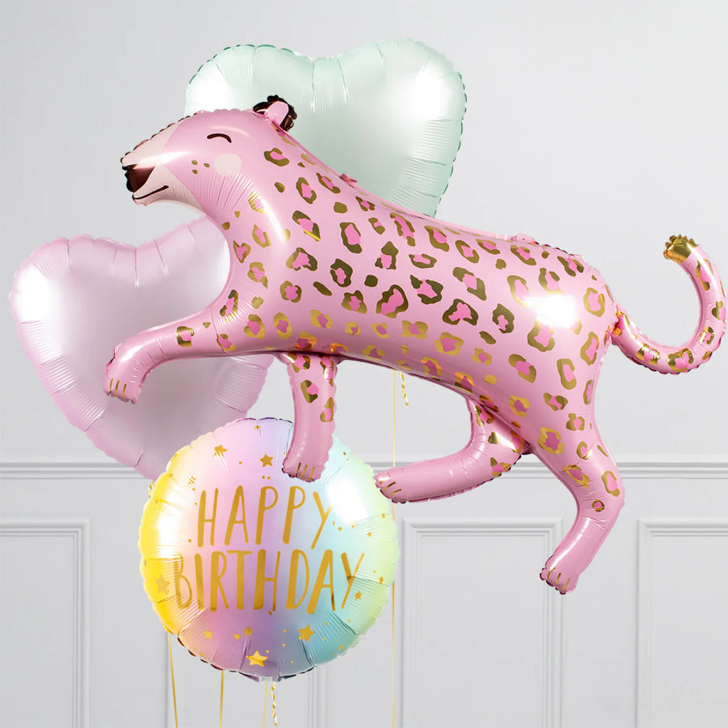 Pink Leopard Birthday Inflated Balloon Package | Balloonfactory.ae ...