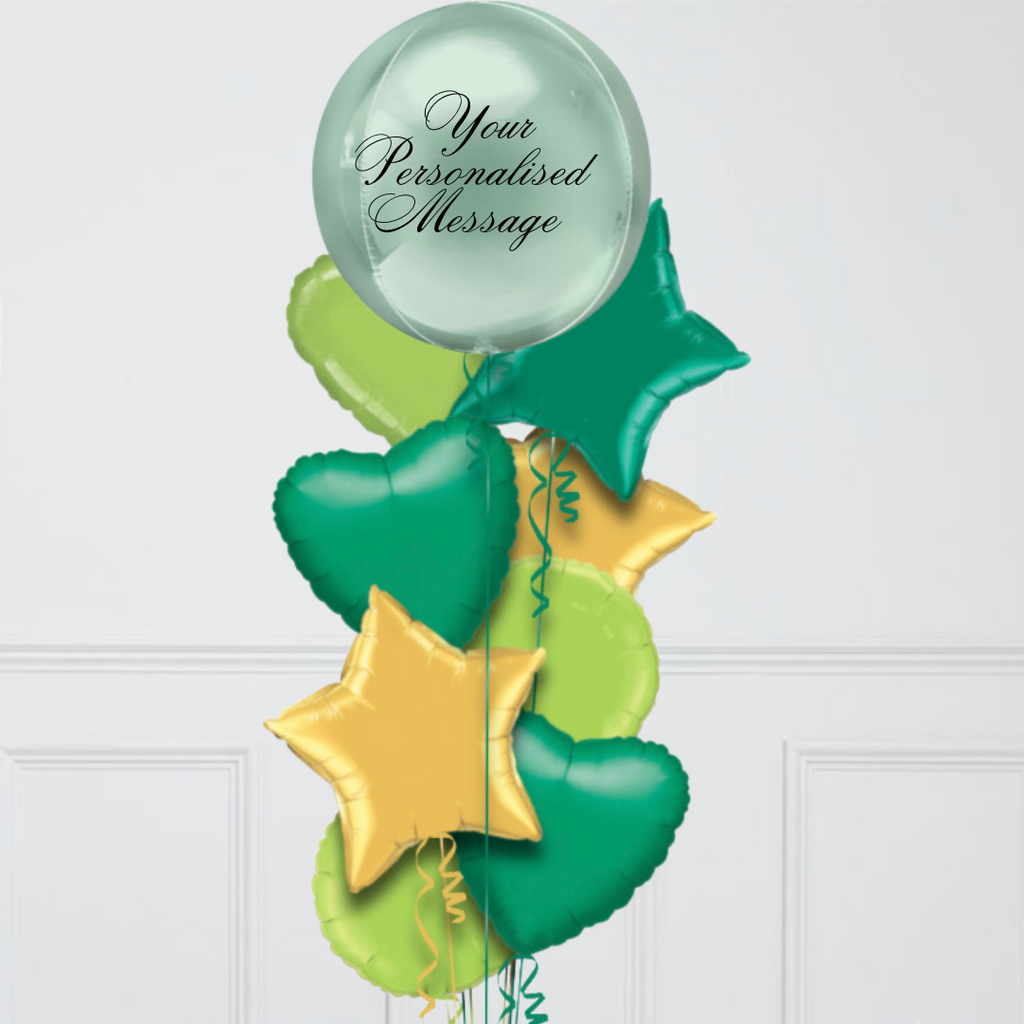 Personalised Mint Green Orb Inflated Foil Balloon Bunch – Balloon ...