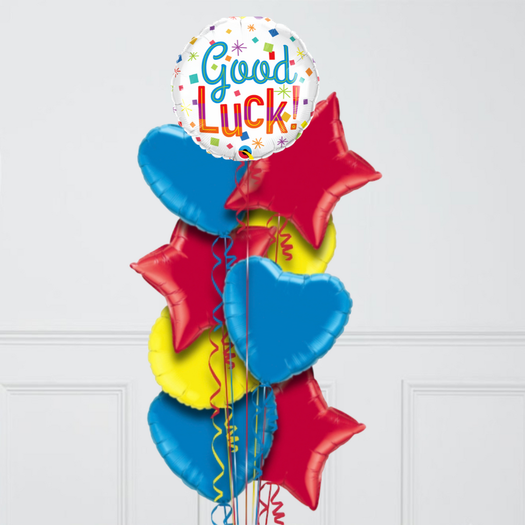 Good Luck Colourful Confetti Foil Balloon Bouquet | Balloonfactory.ae ...