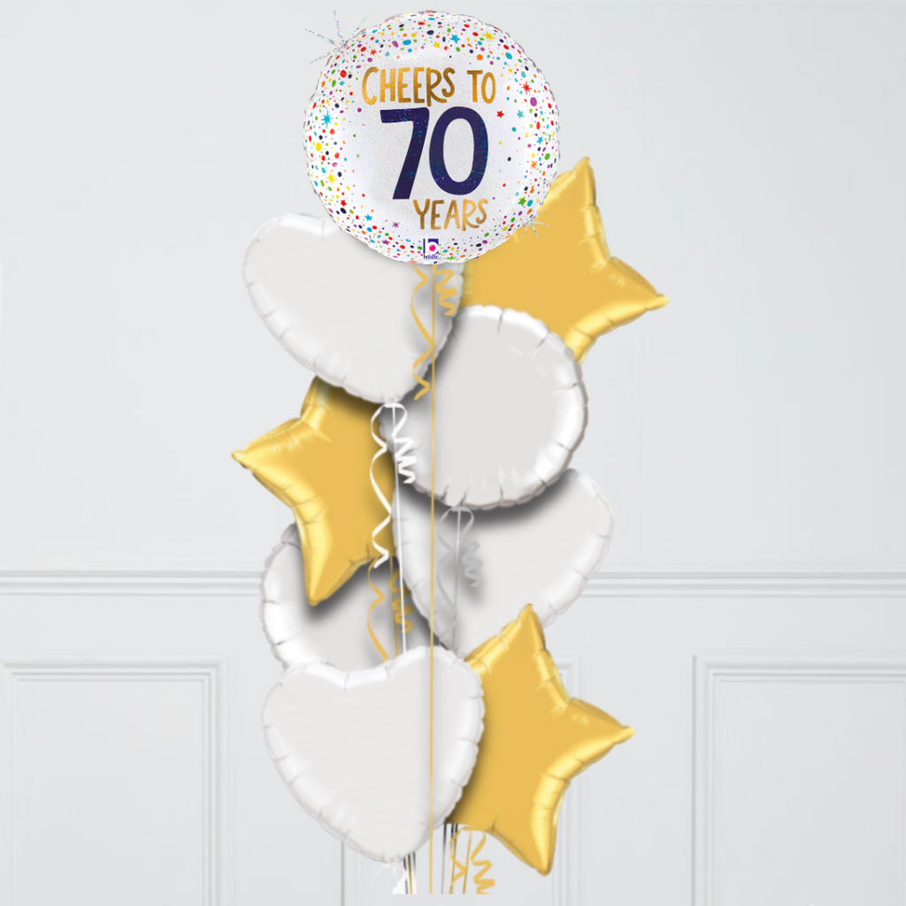 Cheers to 70 Years Foil Balloon Bunch | Balloonfactory.ie – Balloon ...