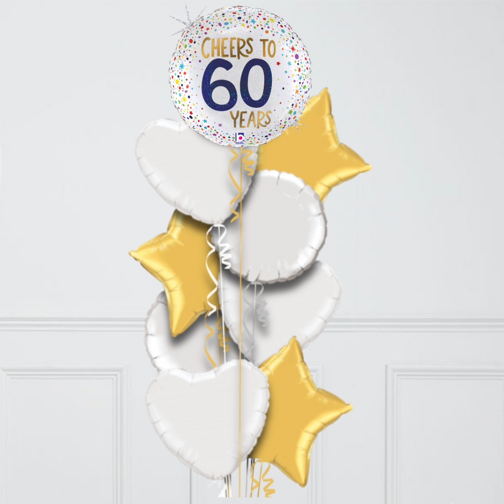 Cheers to 60 Years Foil Balloon Bunch | Balloonfactory.ae – Balloon ...