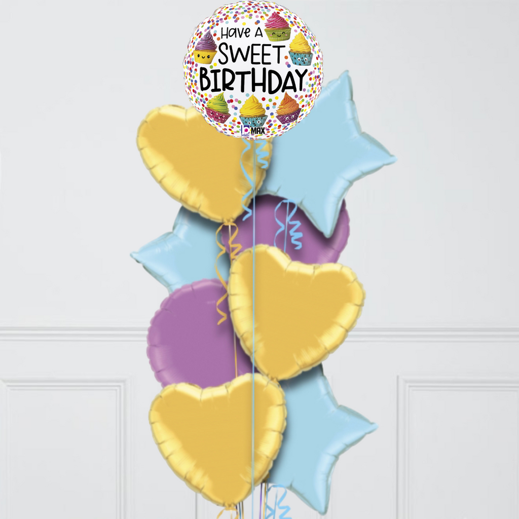Sweet Birthday Stars Inflated Foil Balloon Bunch | Balloonfactory.ie ...