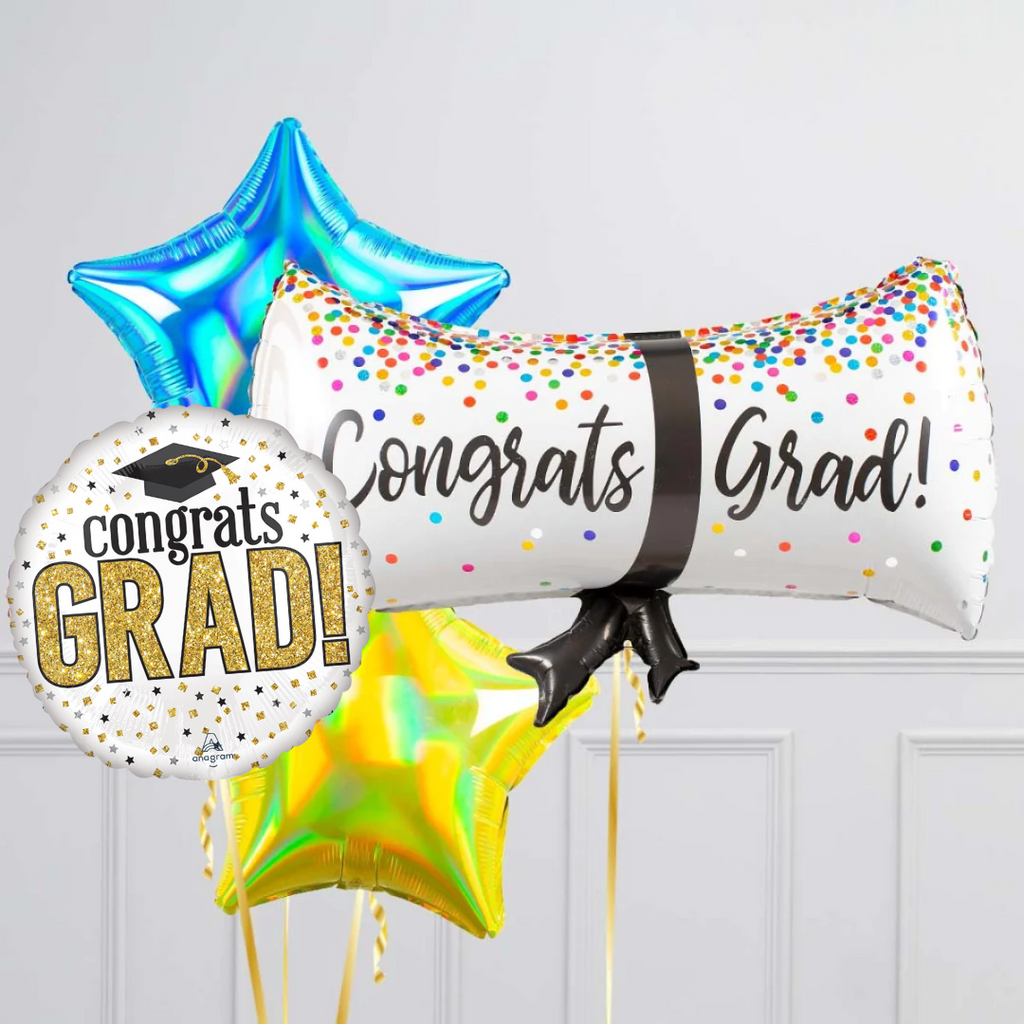 Congrats Grad Scroll Inflated Balloon Package | Balloonfactory.ae ...