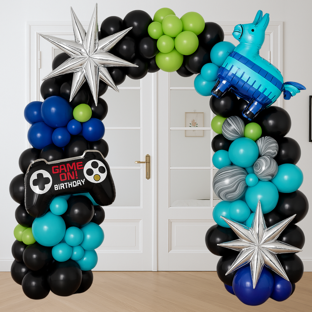 Gaming Party Foils Ready-Made Balloon Arch | Balloonfactory.ae ...
