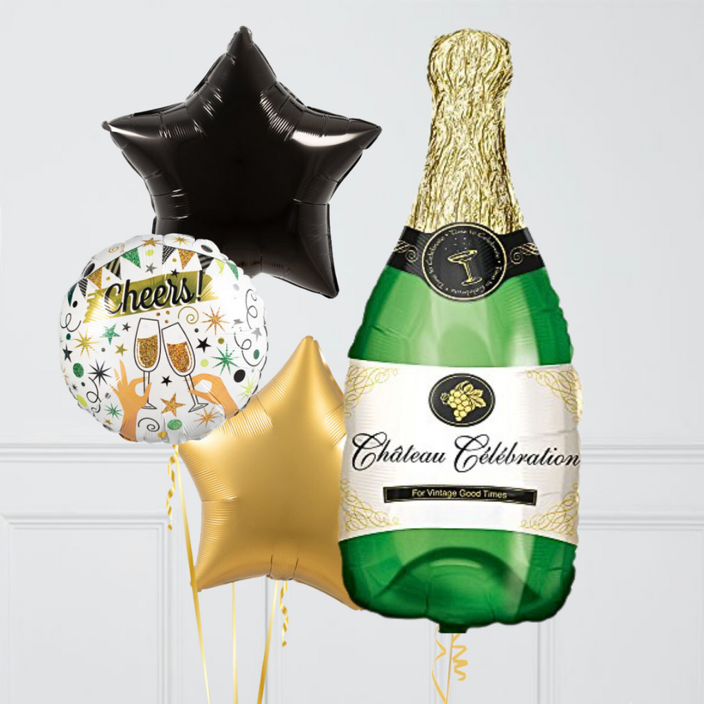 Champagne Cheers Celebration Set Foil Balloon Bouquet – Balloon Factory UAE