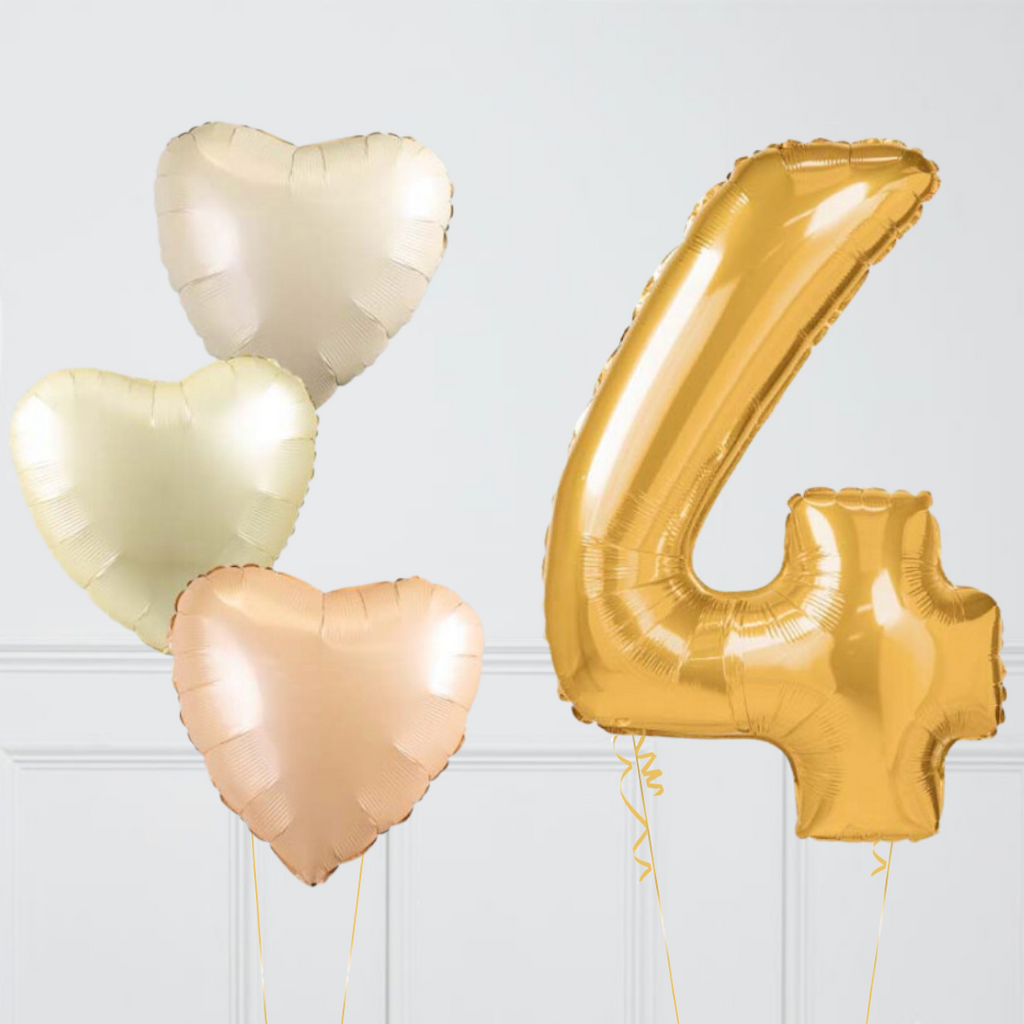 Inflated Cream Chrome One Number Balloon - Helium Numbers Delivered ...