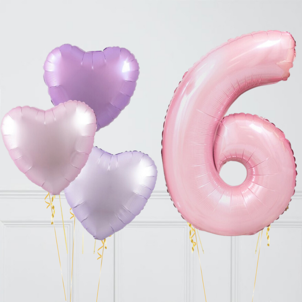 Inflated Lavender Rose One Number Balloon - Helium Numbers Delivered ...