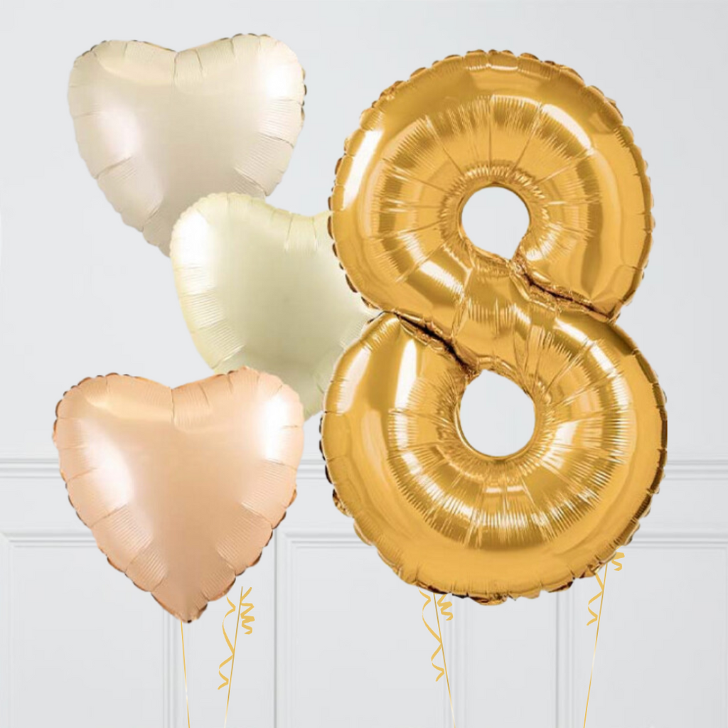 Inflated Cream Chrome One Number Balloon - Helium Numbers Delivered ...